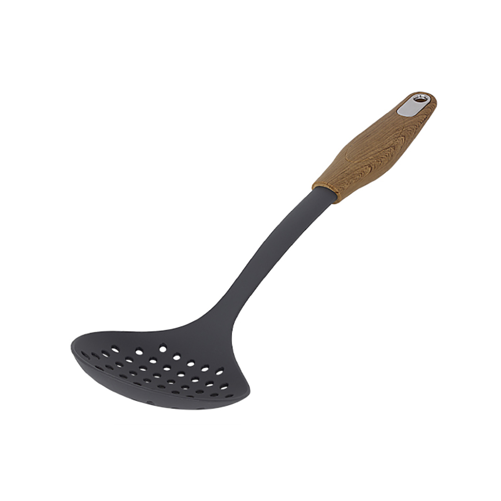 Espumadera Plástica Marca FREE COOK Mango Simil Madera Medidas; 34 cms ...
